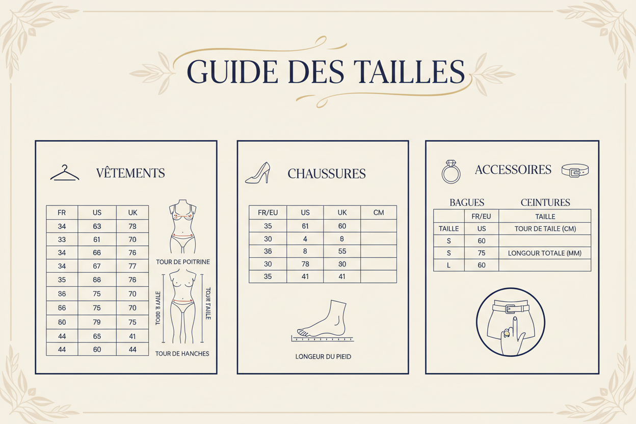 Guide des tailles : le guide ultime pour bien choisir – Maison Cadeau